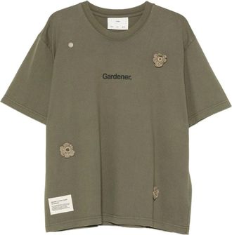 Song for the Mute Homme, Tops, Vert, Taille: M The Gardener Crochet Flower T-Shirt