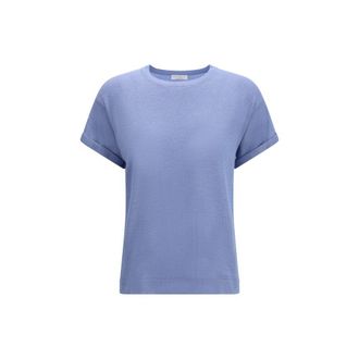Brunello Cucinelli Cashmere-Silk Blend T-Shirt - Blue