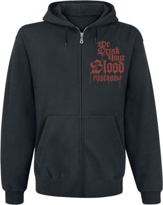 Powerwolf We Drink Your Blood Homme Sweat-Shirt zippé à Capuche Noir XXL