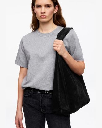 Arket Weiche Tasche Aus Spaltvelours -Schwarz