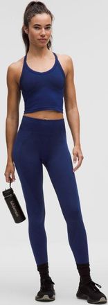 lululemon Get Low Trainings-Leggings mit hohem Bund f&uuml;r Frauen - 64 cm - Gr&ouml;&szlig;e 10 in Deep Sea Blue/True Navy