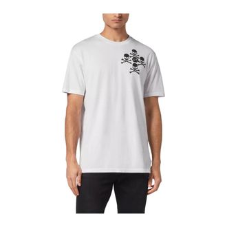Philipp Plein Homme, Tops, Blanc, Taille: L T-Shirt Skull&Bones