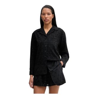 Isabelle Blanche Chemise en coton brod&eacute;e - Femme - Blouses et Chemises - Noir - Taille: 36 FR