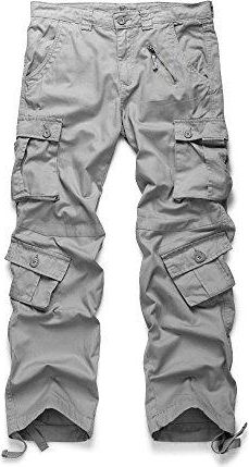 OCHENTA Aeslech Homme Pantalon Cargo Militaire avec 8 Poches Pantalon de Combat dExteRieur Pantalon de Travail,44 Grande taille,1 Gris Clair