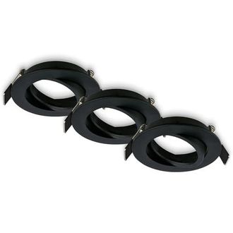 Briloner Set de 3 spots LED encastrables 230V plats, orientables, GU10, max. 7W, LED, spots de plafond, extra plat, 8 x 2,2 cm, noir