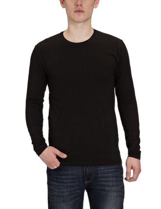 Selected Herren Langarmshirt 16002227 Gizmo ls o-neck Black, Gr. 48 (S), Schwarz (Black)