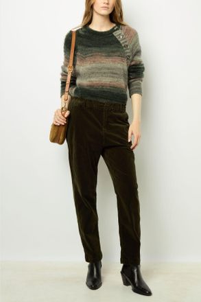 Gerard Darel Pantalon &eacute;lastiqu&eacute; en velours &agrave; c&ocirc;tes - NYMPHIE - Kaki moyen