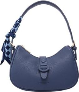 Generic Sac à bandoulière en cuir bleu marine avec détails décoratifs