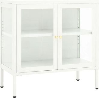 Les Tendances VidaXL Sideboard Wei&szlig; 70x35x70 cm Stahl und Glas