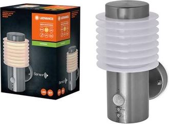Ledvance ENDURA STYLE RONDO WALL SEN Außenleuchte, 9,5W, 700lm, Wandleuchte, Edelstahl, Bewegungsmelder, Tageslichtsensor, IP44 Schutzklasse, 3.000K Farbtemper