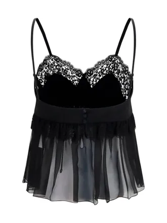 Chlo&eacute; Womens Cr&ecirc;pe De Chine Camisole Top Black Silk