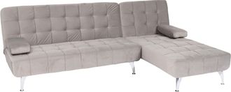 Mendler Schlafsofa HWC-K22AM, Couch Ecksofa Sofa, Liegefläche Links/rechts Schlaffunktion 236cm - Samt grau