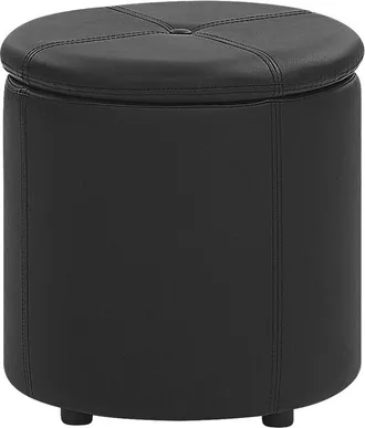 Beliani Beliani - Pouf Coffre de Rangement Glamour 38 x 40 cm en Cuir pu Noir Maryland