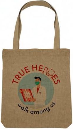 Fabulous Sac Shopping Tote Bag Aspect Lin - True Heroes - Doctor Radiologist Job Sac de Courses Toile Epaisse 360g Beige Naturel Cabas Port&eacute; Epaule Solide Impr