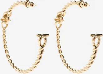 Ferragamo Womens Brass Hook Earrings Gold