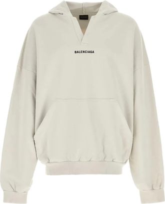 Balenciaga sweat à détail côtelé - Blanc