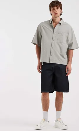Blend Loose-Fit-Jeansshorts aus ungewaschenem Denim-Blau