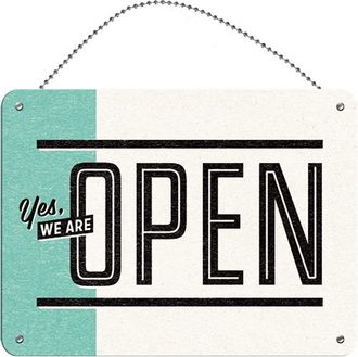 Nostalgic Art 26901-Open/Closed-Blechschild 15x20 cm, Blech, Mehrfarbig, 15x20cm