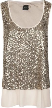 Pinko Pinko, Femme, Blouses et Chemises, Beige, Taille: 40 FR Bollicite Tank Top