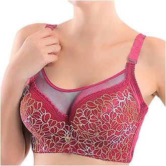 Generic 2026 Soutiens-gorge pour femmes Soutien-gorge de yoga Taille Out Plus sous-v&ecirc;tements de sport extensibles creux, rose vif, XL