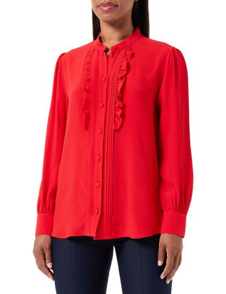 Seidensticker Damen Regular Fit Langarm Bluse, Rot, 38