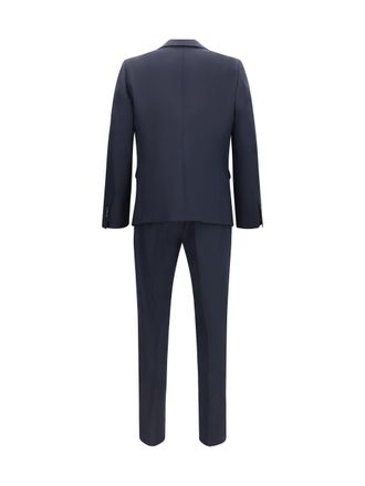 Dsquared2 Mens Single-Breasted Wool-Blend Suit Navy Blue Fleece Wool; Elastane Suits