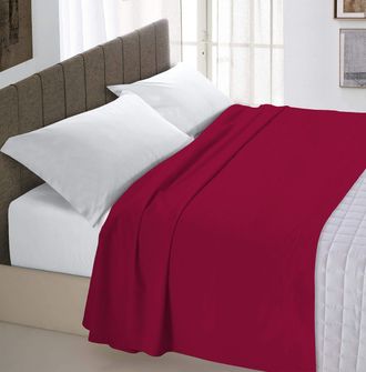 Italian Bed Linen Max Color Oberlaken, Bordeaux, Kleine Doppelte