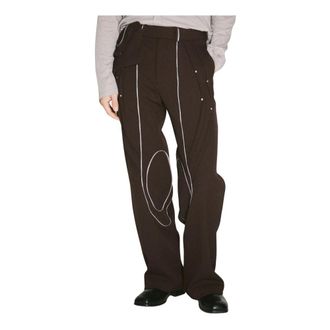 Kiko Kostadinov Kiko Kostadinov, Homme, Pantalons, Brun, Taille: XL Stud Embellished Twill Chalice Pants