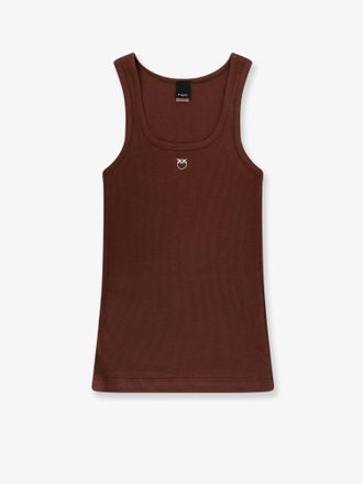 Pinko Calcolatore cotton tank top with frontal Love Birds logo - PINKO - gender_Woman