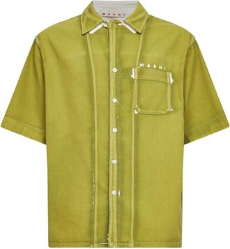 Marni Homme, Chemises, Vert, Taille: L Short Sleeve Shirt