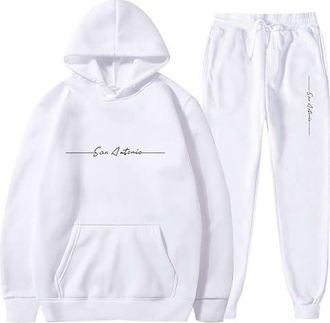 Generic Surv&ecirc;tements pour hommes avec imprim&eacute; lettres, sweat &agrave; capuche, jambe droite, ensembles de jogging, entra&icirc;nement, gym, sport, jogging, hauts, bas, v&ecirc;t