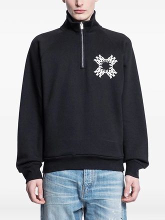 Amiri sweat imprim&eacute; &agrave; col zipp&eacute; - Noir