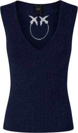 Pinko Pinko, Femme, Pulls, Bleu, Taille: 42 FR Agner Top