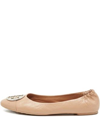 Tory Burch Caroline leather ballet flats - Nude