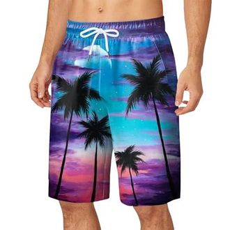 Generic Short de bain d&eacute;t&eacute; pour homme - Paysage d&eacute;t&eacute; insolite - Impression num&eacute;rique avec taille &eacute;lastique - Style d&eacute;contract&eacute; - Tendance - Short de plage - V