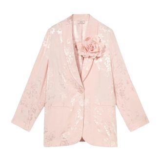 Oltre Jacquard-Blazer mit Brosche - - Jackets - Damen - Rosa - 3XL