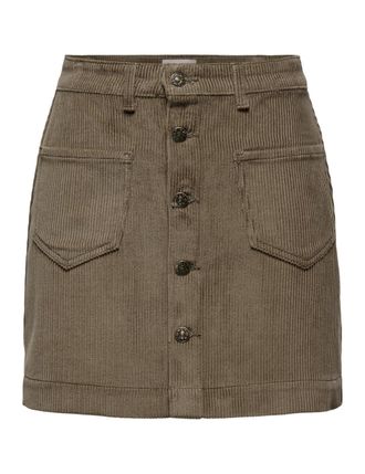 Only Mini Cord Rock Kurzer High Waist Skirt mit Knopfleiste und Fronttaschen ONLAMAZING, Farben:Dunkelbraun,Gr&ouml;&szlig;e Damen:M