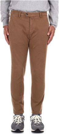 BRIGLIA 1949 Braune Slim Fit Hose mit Rei&szlig;verschluss - - Trousers - Herren - Braun - L