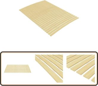 vidaXL Lattenrost mit 24 Latten 120x200 cm - Holz Lattenrost - Lattenrost 120x200 - Pappelholzlattenrost - Rolloslatten - Zusammenklappbarer Lattenrost