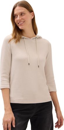 Cecil Damen 3227474 Hoodie Shirt in Rippstruktur, Oat Milk beige, XX-Large