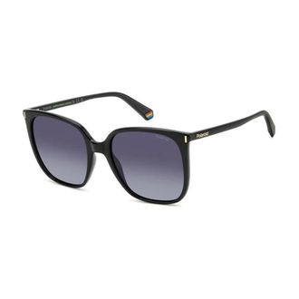 Polaroid Femme, Accessoires, Noir, Taille: 56 MM Lunettes de Soleil Style Papillon Mat&eacute;riaux