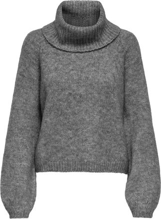 Only Damen Onlgila Life Ls Rollneck Bf KNT, Medium Grey Melange, XL