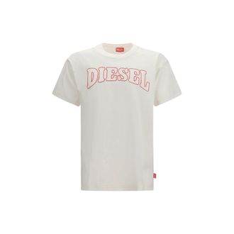 Diesel Wei&szlig;es Baumwoll-T-Shirt