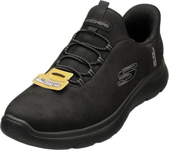 Skechers Summits Korlo Baskets &agrave; Enfiler Mains Libres pour Femme Noir/Noir Pointure 42