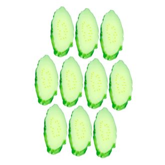 Cabilock 10St Simulations gurken scheiben simulierte Gurke realistische Gurkenfrüchte Spielzeug Kids Toys Ornament Modelle Requisiten präsentieren pflanzliche 
