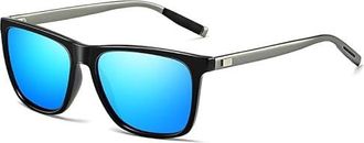 Generic Lunettes de soleil minimalistes &agrave; monture carr&eacute;e - Design polaris&eacute;, protection UV400, nuances dext&eacute;rieur tendance, Cadre noir - Jambe de pistolet - Bl