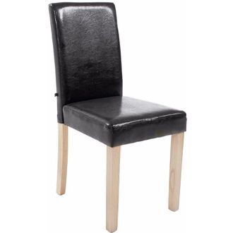 Clp Chaise de salle à manger Ina similicuir avec pieds en Bois Marron Nature