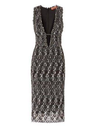 Missoni robe mi-longue à fleurs - Noir