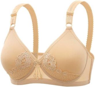 Generic Body blanc en dentelle sans coutures confort soutien-gorge de sport rembourr&eacute; soutien-gorge en dentelle douce sans coutures stretch bustier maintien m