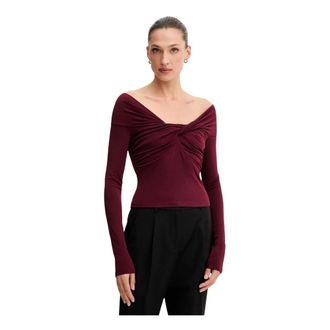 Patrizia Pepe Haut Manches Longues Ruch&eacute; - Femme - Tops - Brun - Taille: 36 FR